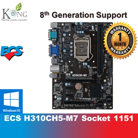 ECS ELITEGROUP H310CH5-M7(V1.0) 8TH GEN SUPPORT MOTHERBOARD(USED ...