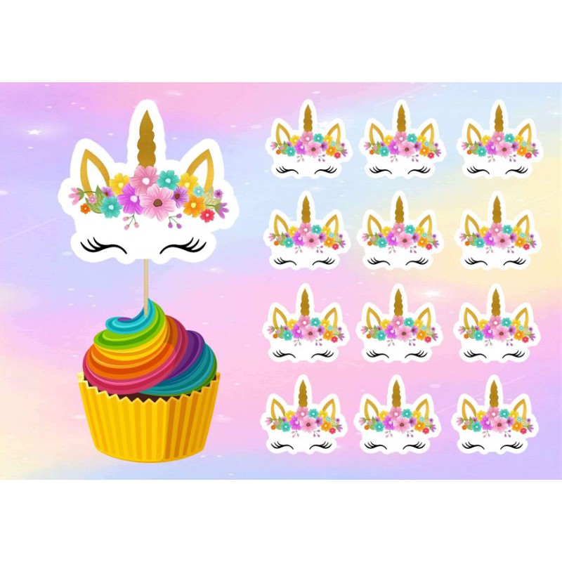 Unicorn Cupcake Topper 12pcs Per Pack Shopee Philippines