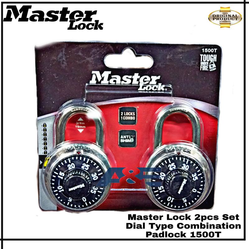 Master Lock Combination Padlock 2 Pcs Set 1500T | Shopee Philippines