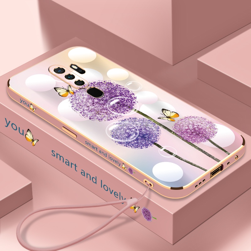 Casing oppo a9 2020 A5 2020 Phone Case Ultra-thin Electroplating Square ...