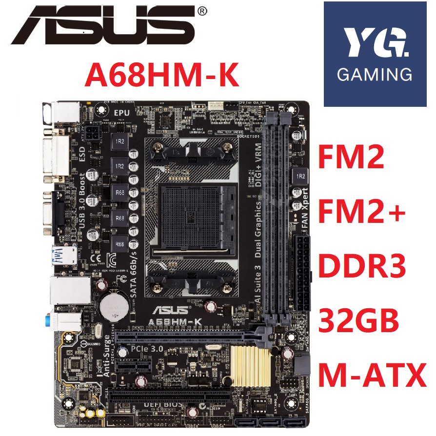 A68HM-K A68HM-E Desktop a68hm Motherboard AMD Socket FM2/FM2+ Support ...
