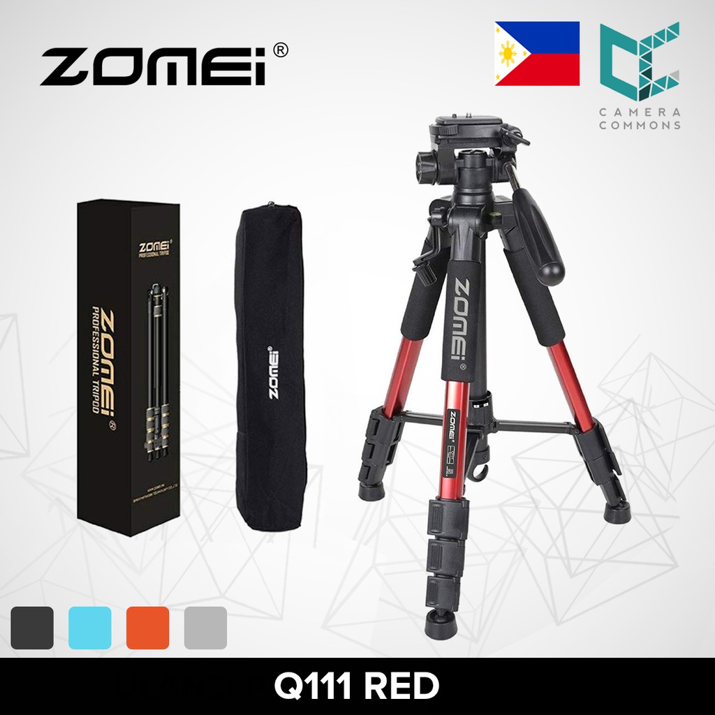 Zomei Q111 Red Tripod Professional Portable Travel Aluminum Pan Head ...