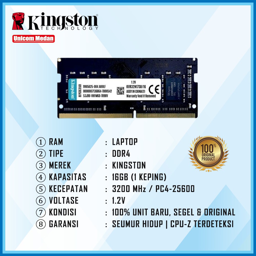 Ram LAPTOP DDR4 16GB 3200MHZ PC4 25600 KINGSTON | Shopee Philippines