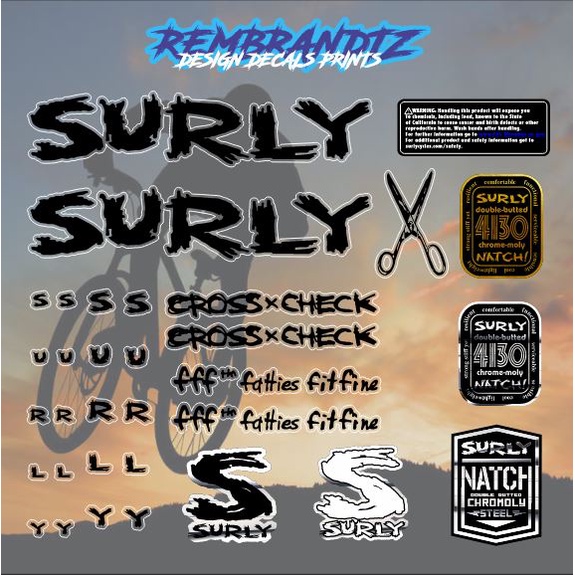 Bike frame decals set - Surly Crosscheck - printed and cut-out/stencil ...
