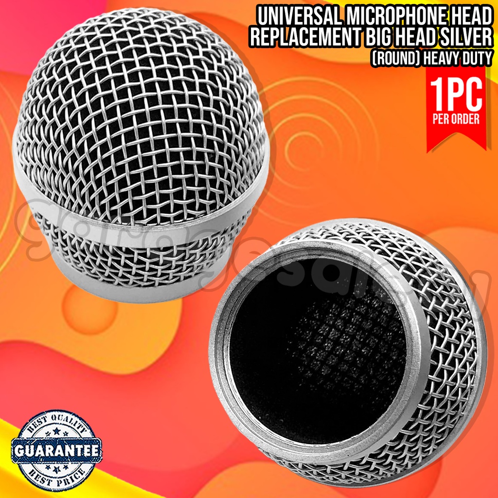⚡Universal Microphone Head Replacement Round Big Head Silver⚡ | Shopee ...