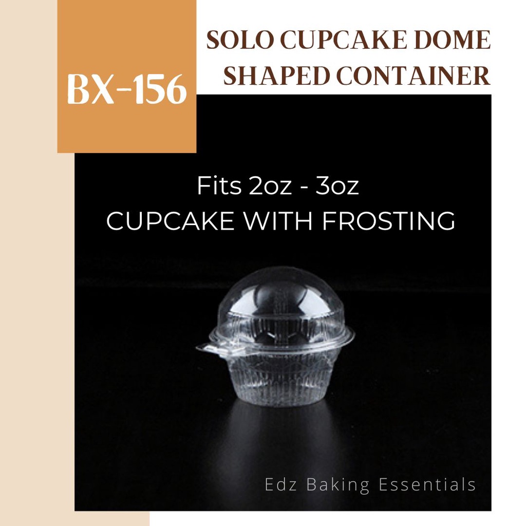 25pcs Clear Solo Cupcake Dome shaped container Clamshell BX-156 2oz or ...