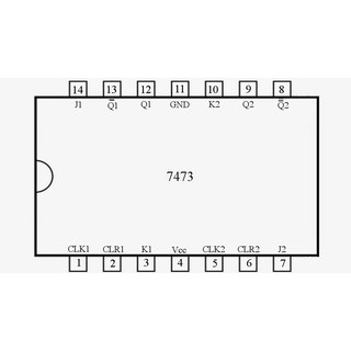 7473 74HC73 74LS73 JK Flipflop IC negative edge triggered individual J ...
