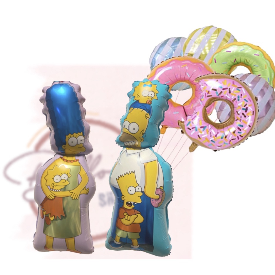 Simpsons inspired foil balloons Homer Margie Bart themed parties ...