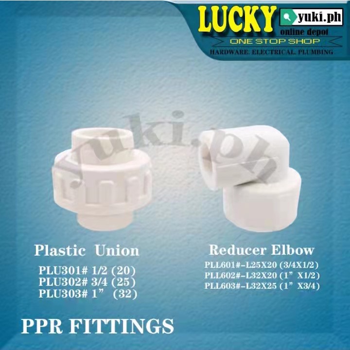 PPR PIPE FITTINGS PLASTIC UNION / REDUCER ELBOW SOLD PER PIECE | Shopee ...
