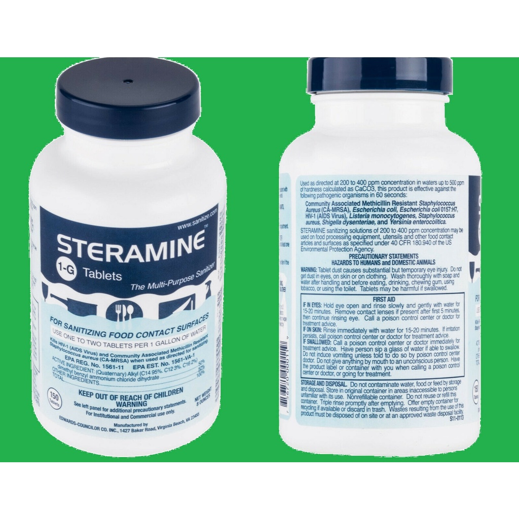 Steramine 1-G Tablets Multi-Purpose Sanitizer 150 tablets | Shopee ...