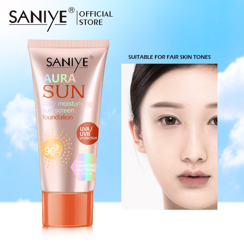 SANIYE Sunscreen SPF90+ PA+++ Sunblock Face Cream Whitening&High Sun Protection Spf 90+ R1208 ...