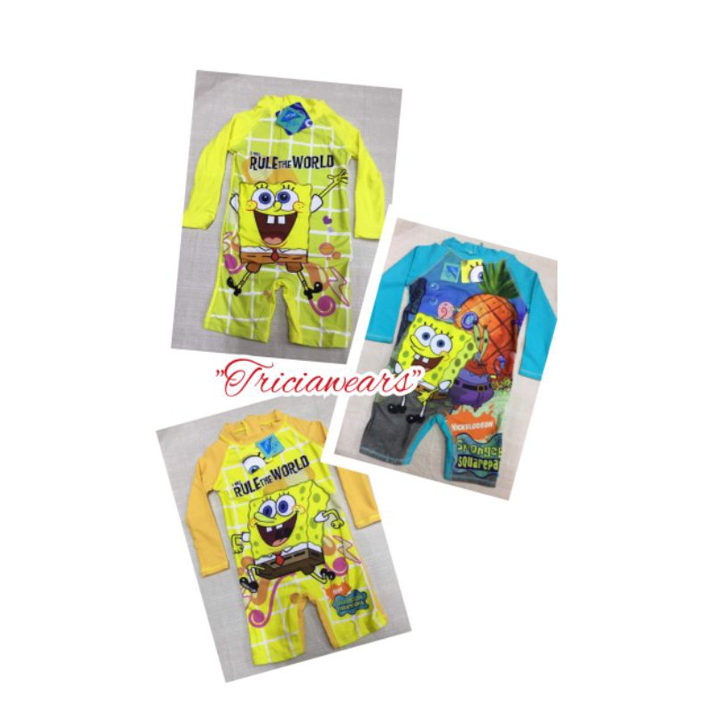 Spongebob Character Overall Rashguard For Kids | Shopee Philippines