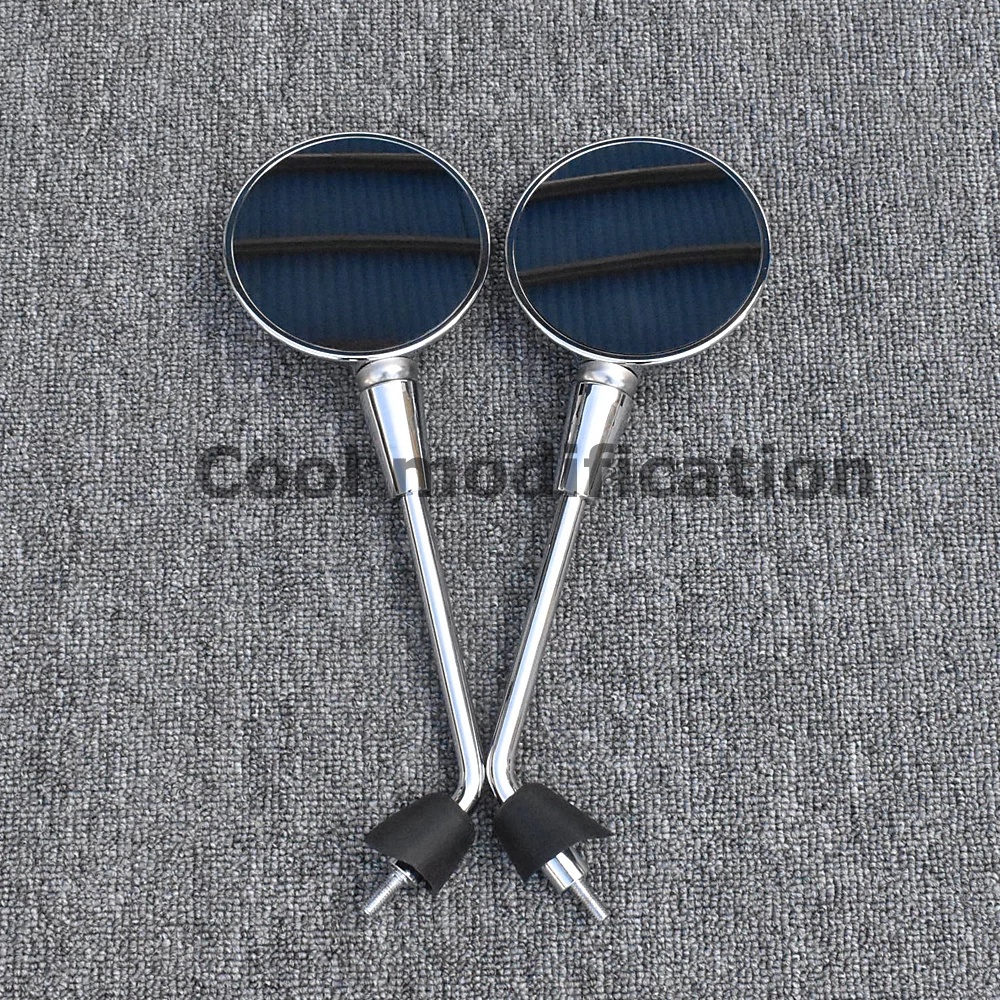 Motorcycle high-quality accessories Long pole Rearview Mirrors Chrome ...