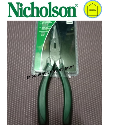 NICHOLSON FORGED ALLOY STEEL FLAT LONG NOSE PLIERS( 7" 8") | Shopee ...