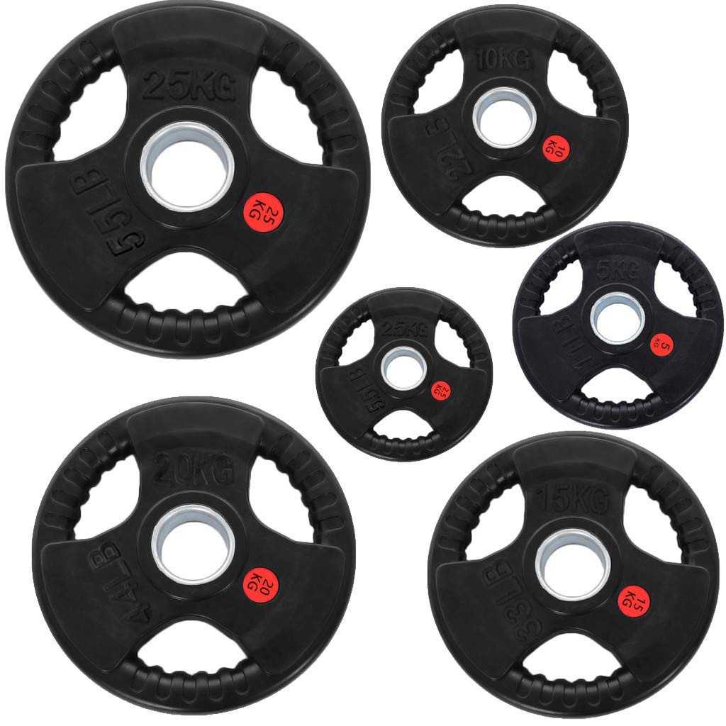 TRI-GRIP Olympic Weight Rubber Plates 2inch Hole (2 pieces) 10Kg / 15Kg ...