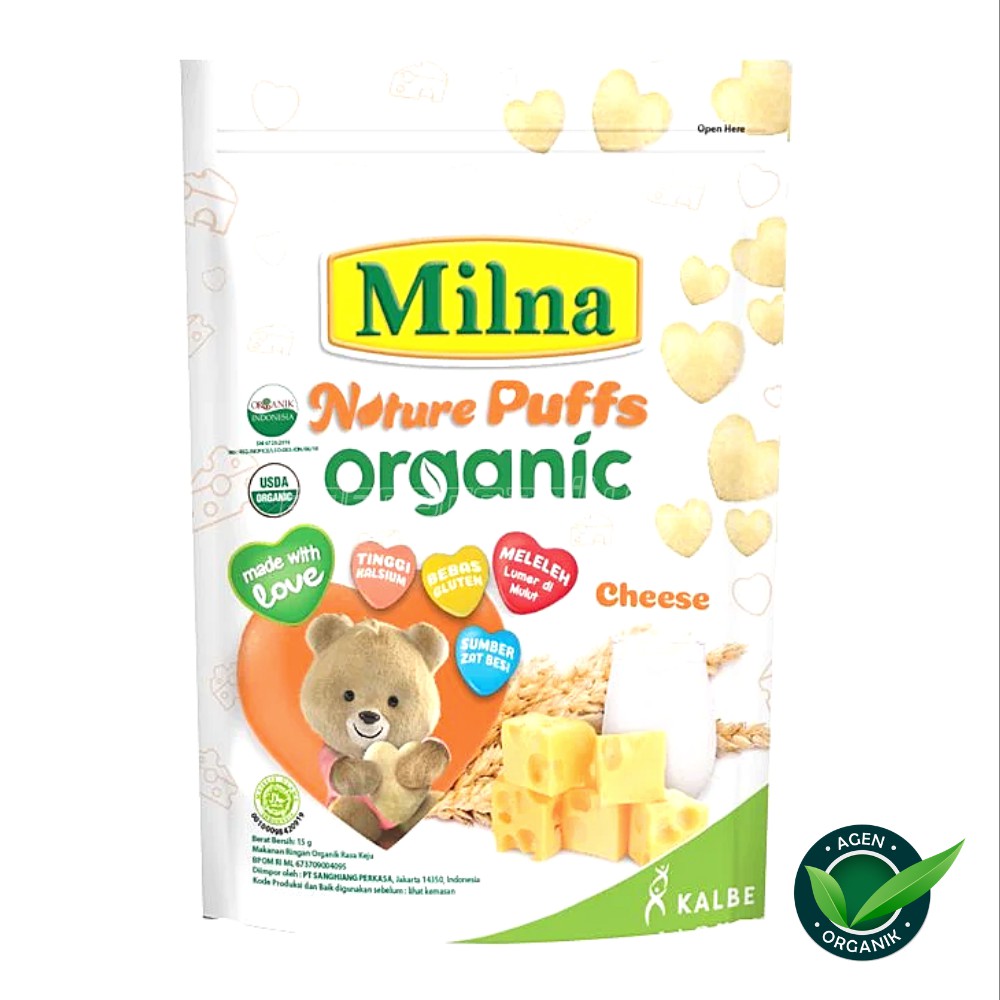 Milna Nature Puffs Organic Cheese/Milna Organic Cheese Snack | Shopee ...