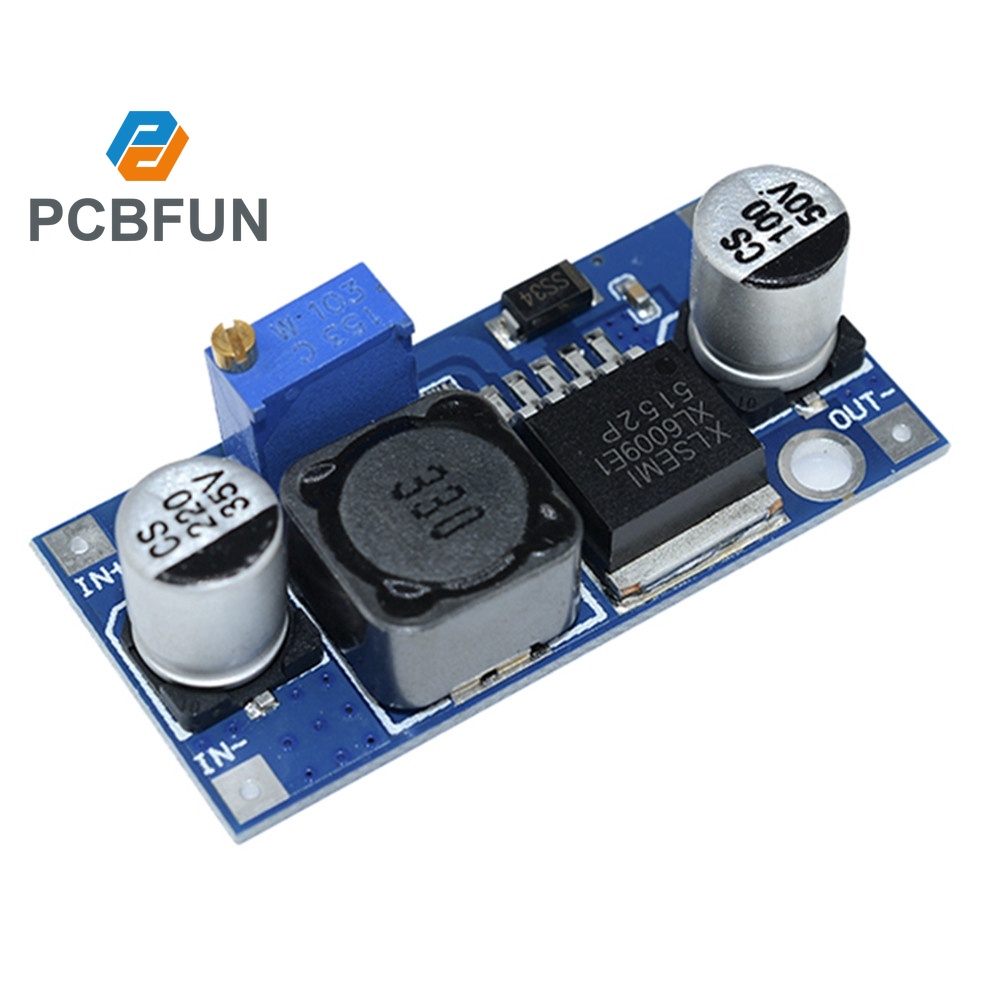 Pcbfun New Dc-Dc Xl6009 Adjustable Boost Step-Up Power Converter Module ...