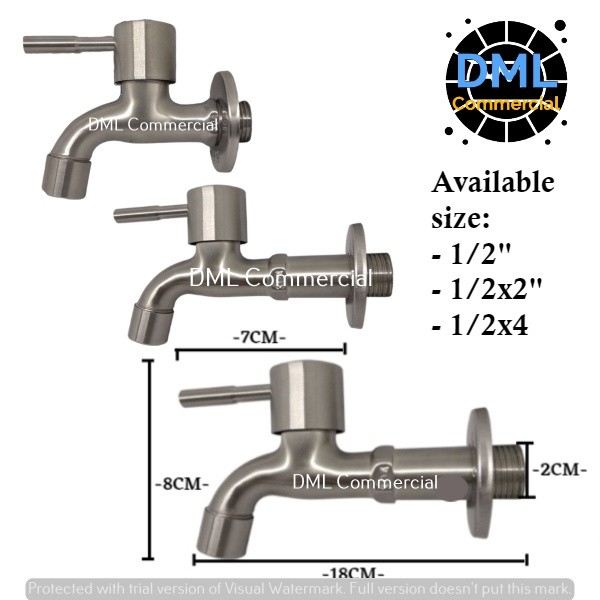 (DML-F-6801/F-6802/F-6803) 1 PC Wall Mounted Stainless Steel Faucet ...