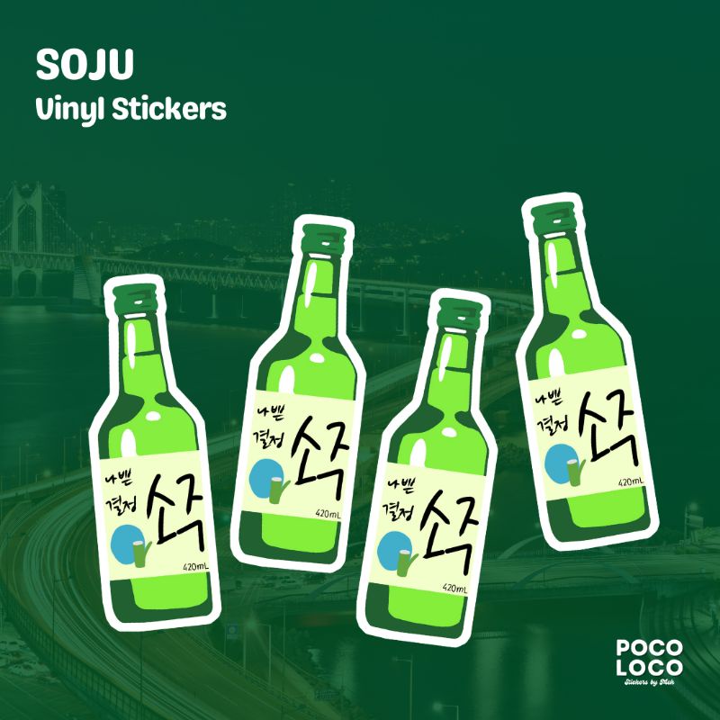 Soju - 4pcs. Waterproof Matte Vinyl Sticker Pack (pocoloco.ph) | Shopee ...