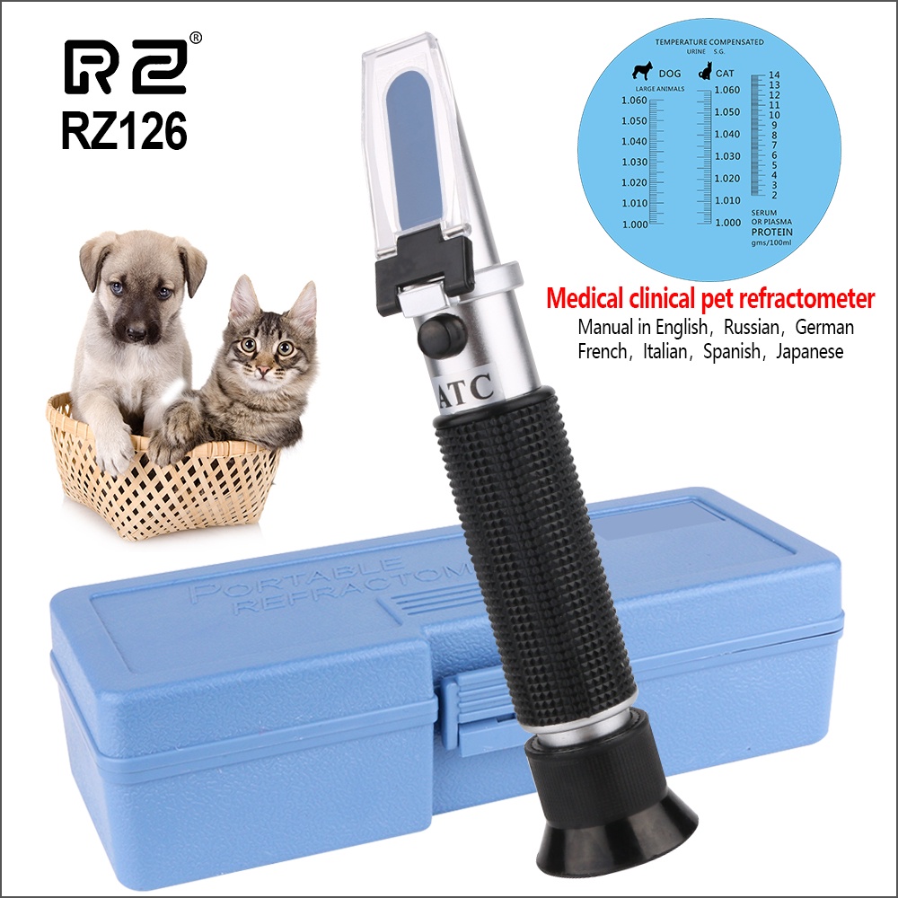 RZ Refractometer Pet Urine Specific Gravity Handheld Veterinary Serum ...