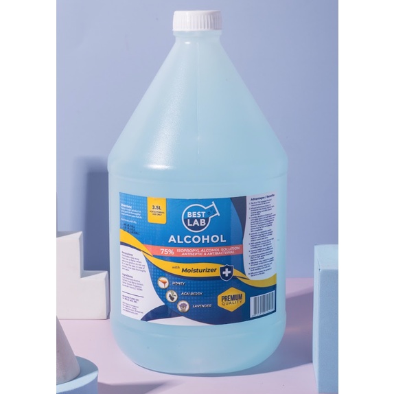 BestLab Premium 3.5L - 75% Isopropyl Alcohol with Honey, Lavender and ...