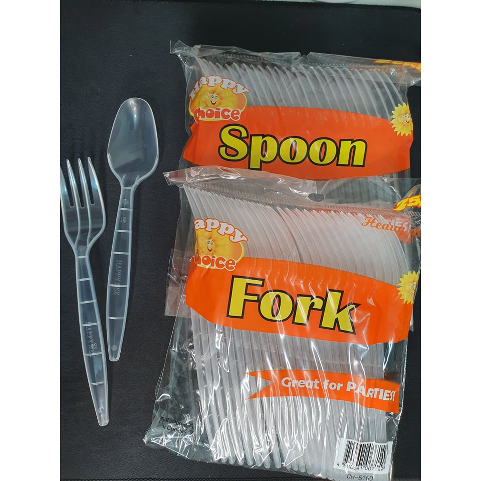 Clear Plastic Spoon and Fork 25pcs | Shopee Philippines