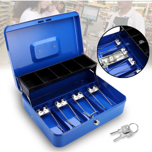 H&LMarket 30cm cash box/ Portable Money Secret Safe Box Lock Metal ...