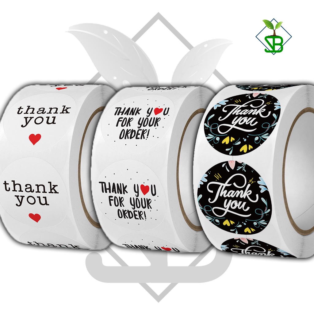 Thick Stickers Love / STICKER THANK YOU 1 ROLL (500 PCS) | Shopee ...