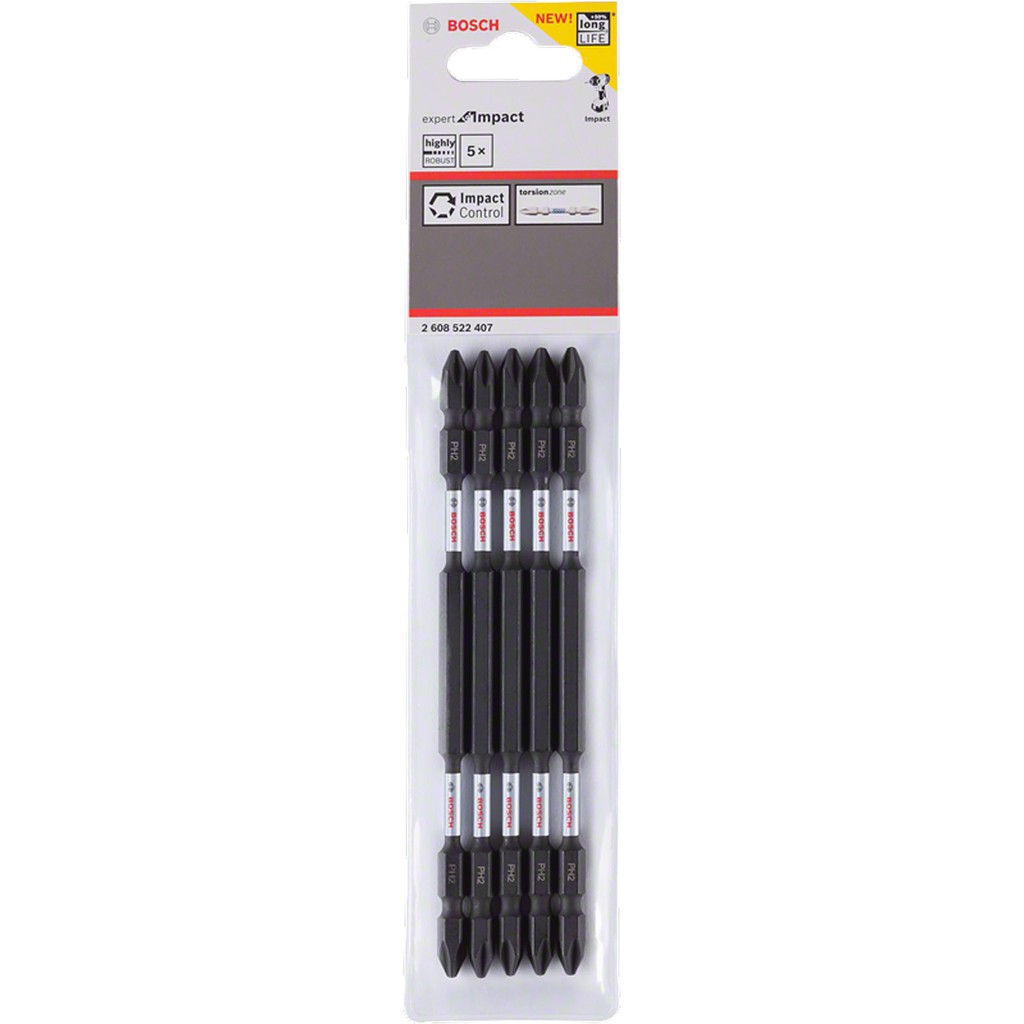 Bosch Screwdriver Impact Bit set PH2 x 150mm Double Ended (5pcs) 2 608 ...