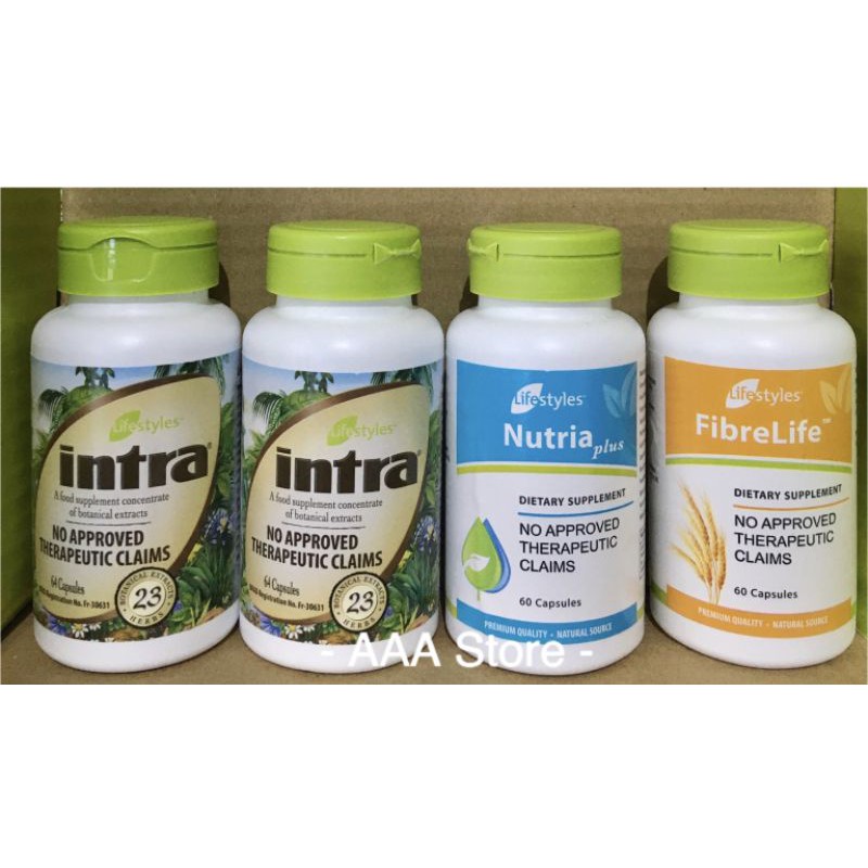 intra capsule (2 bottles) + 1 NutriaPlus & 1 FibreLife by Lifestyles ...