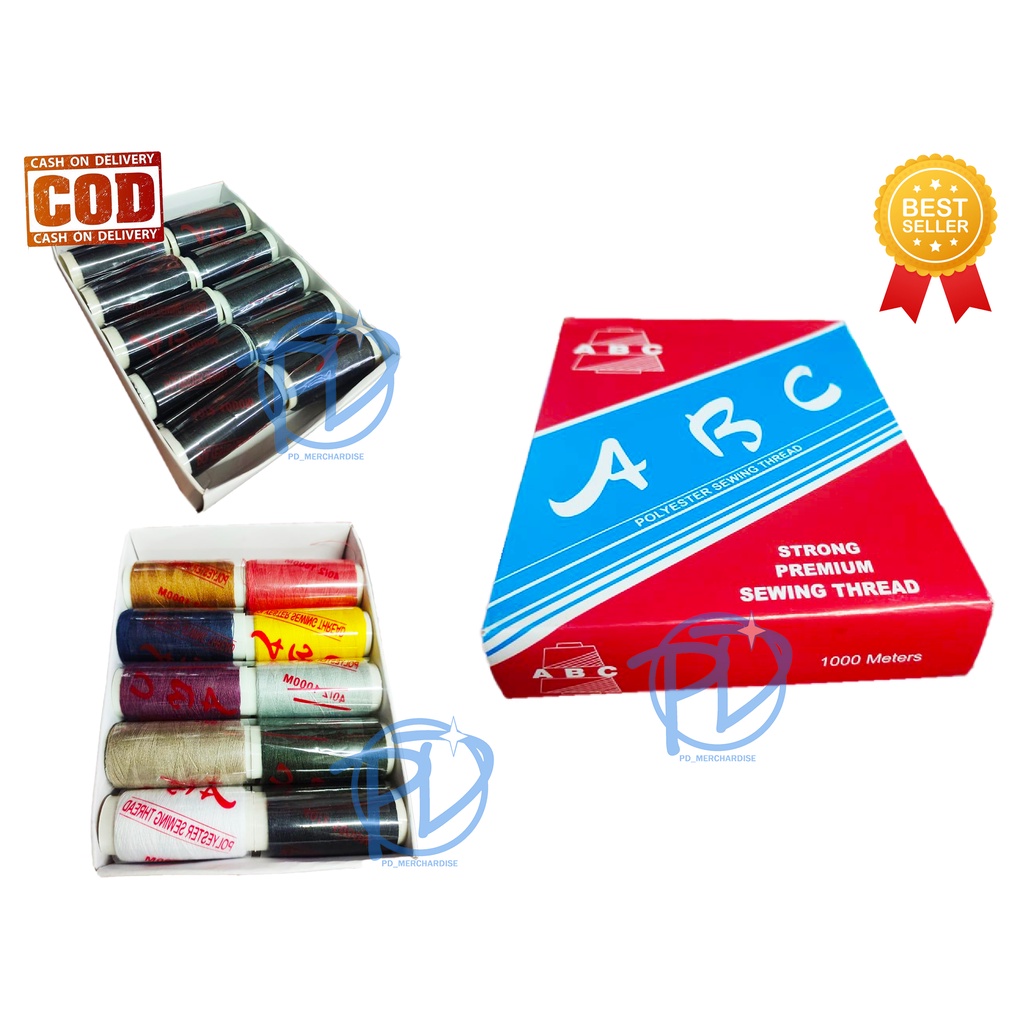 COD PD 1000 (10 pcs) Meters Each Sewing Thread Box Polyester Sewing ...