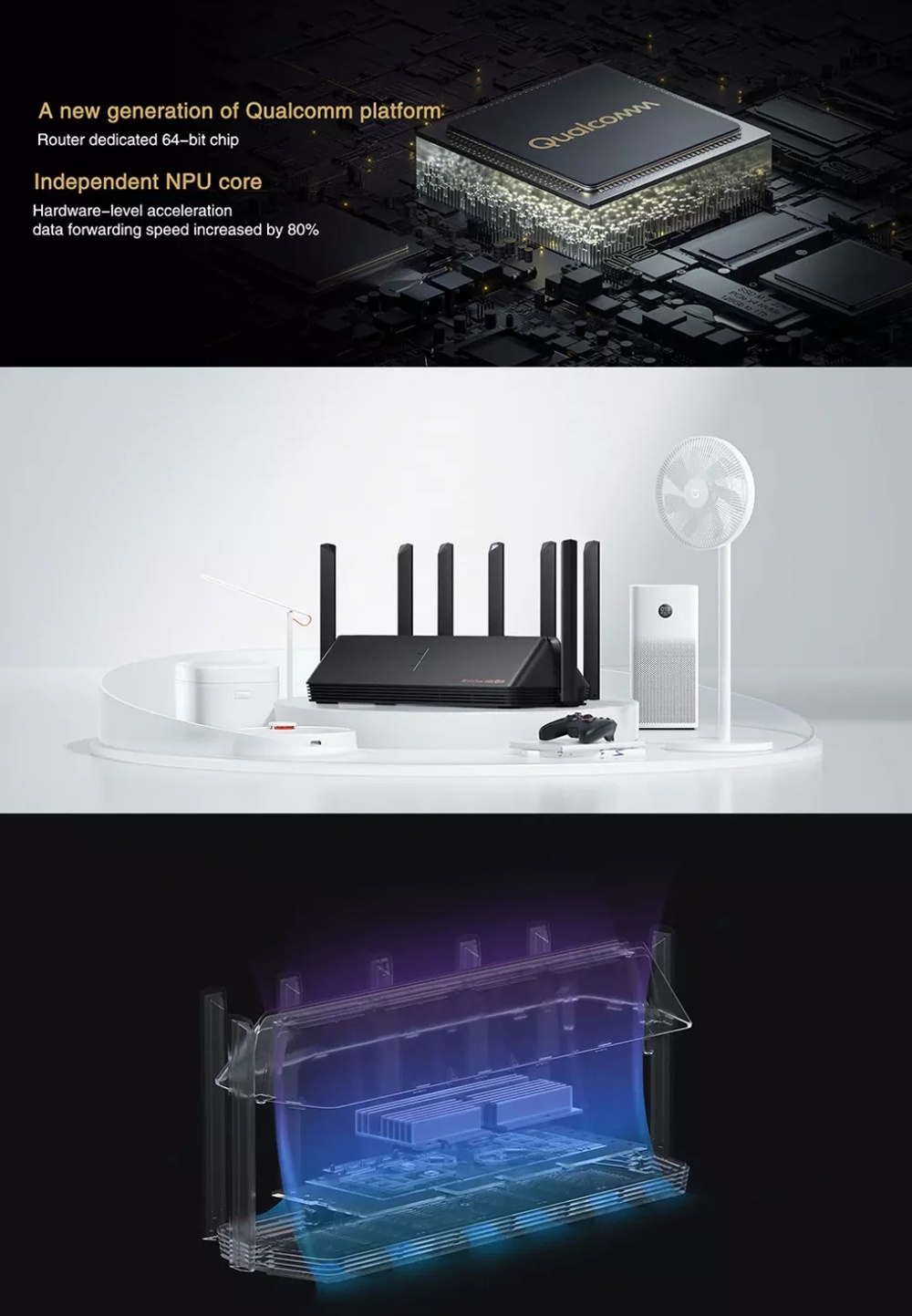 Xiaomi Mi WiFi AX6000 Wireless Router 6000Mbps WiFi6 VPN 512MB Qualcomm ...