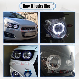 Car Headlight Square LED Angel Devil Demon Eyes Halo Rings Bi-xenon ...
