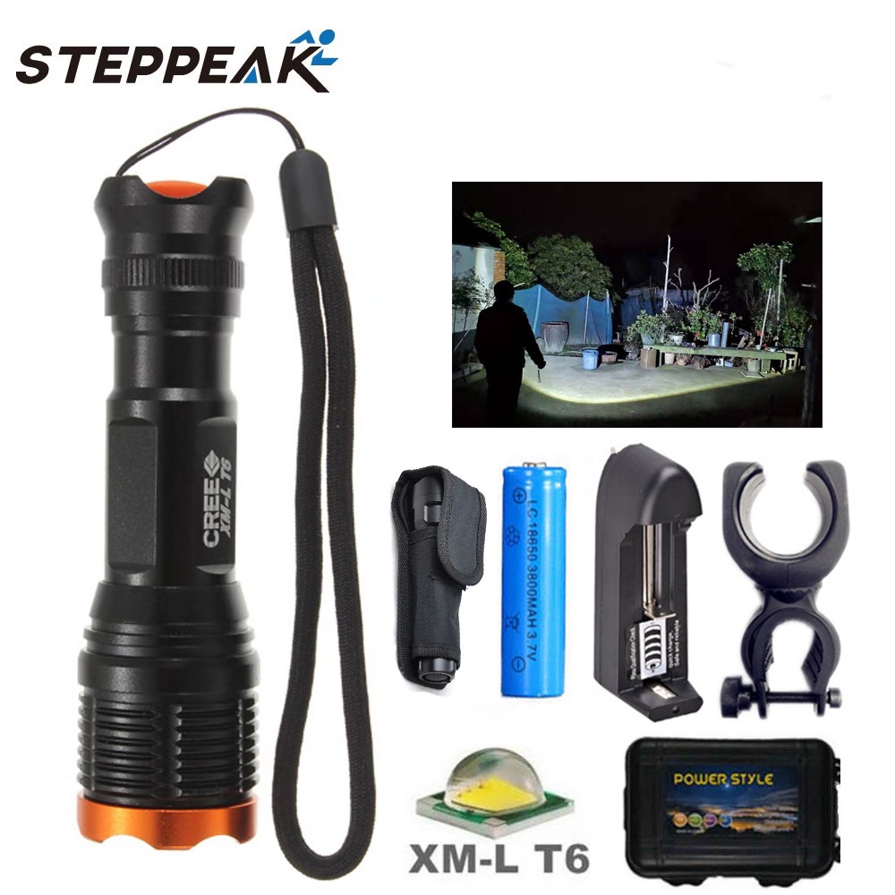 T6 LED Torch Led Light Flashlight Lamp Super Bright Flashlight Set ...