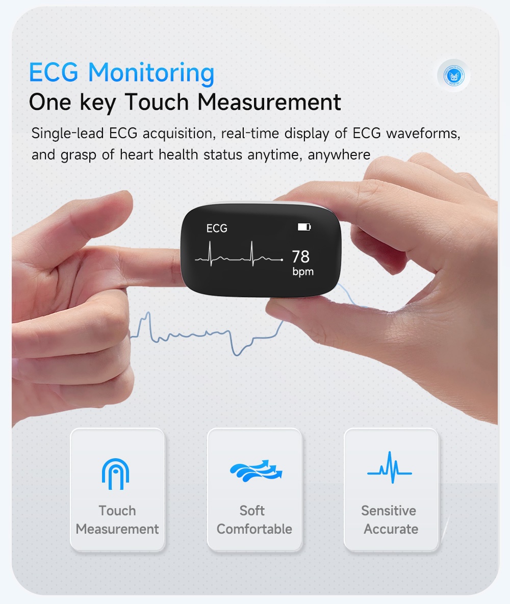 Yongrow Rechargeable Heart Rate Pulse Oximeter Portable ECG Monitor ...
