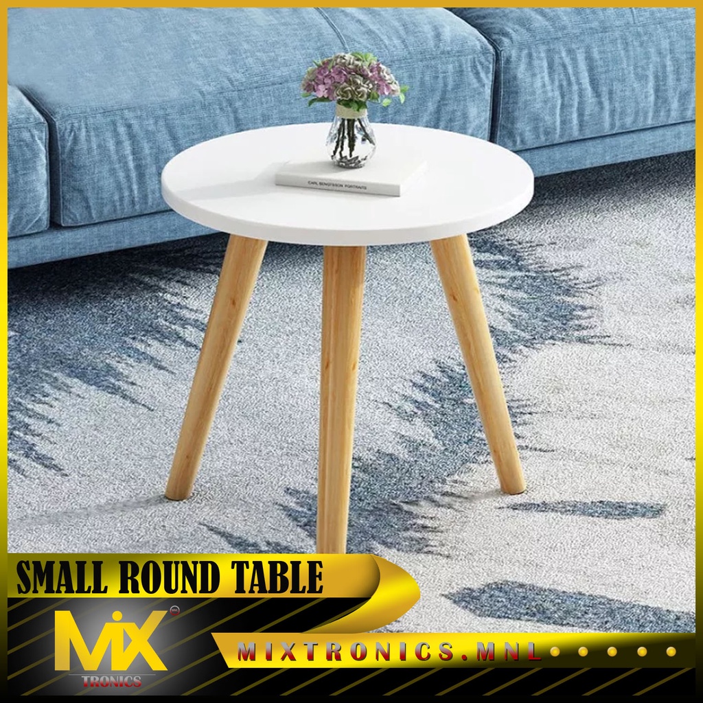 Mixtronics.mnl Small Round Table Wooden Solid Wood Coffee Table Sofa ...