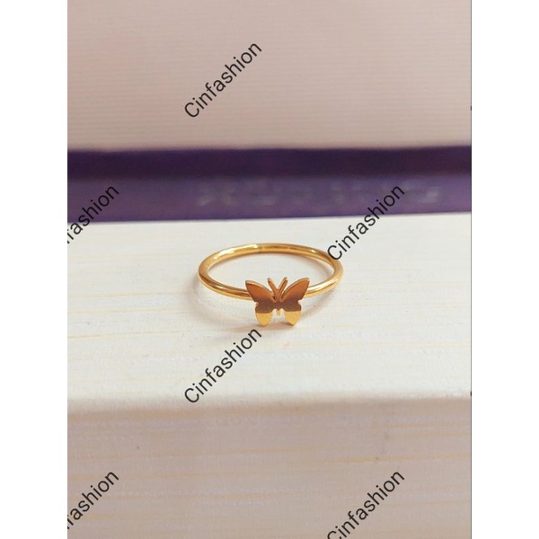 Stainless Gold Ring Thin Butterfly High Quality Stainless | Shopee ...