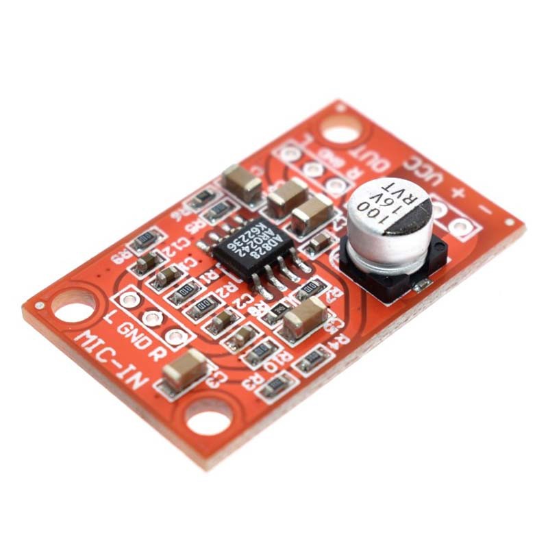 MIC preamplifier module amplifier board DC 3.8V-15V AD828 stereo ...