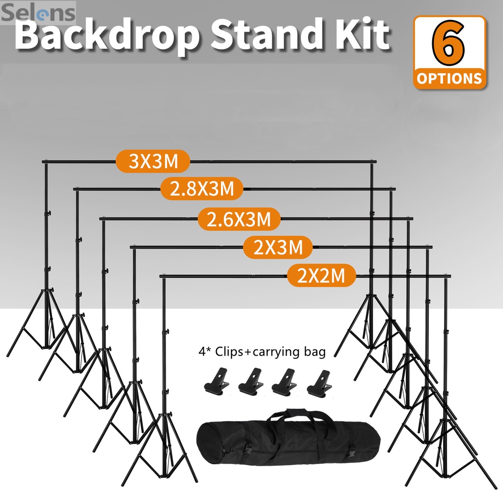 Selens Photo Backdrop Stand Support System Stand Kit Heavy Duty ...