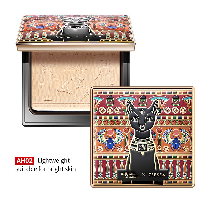 ZEESEA British Museum Face Powder Oil Control Waterproof Compact Pressed Powder Foundation Long ...