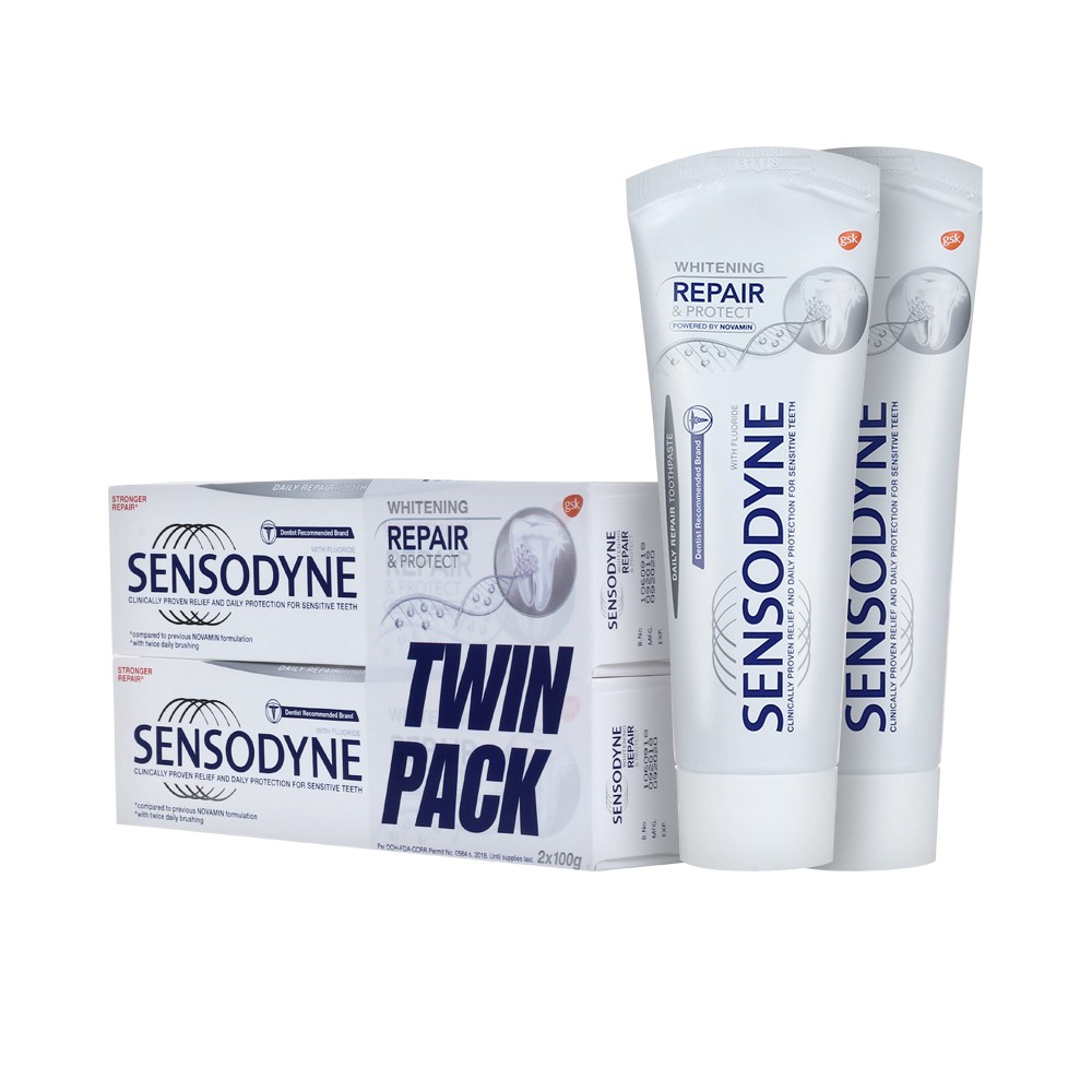 Sensodyne Repair & Protect Whitening Toothpaste 100g Twin Pack | Shopee ...
