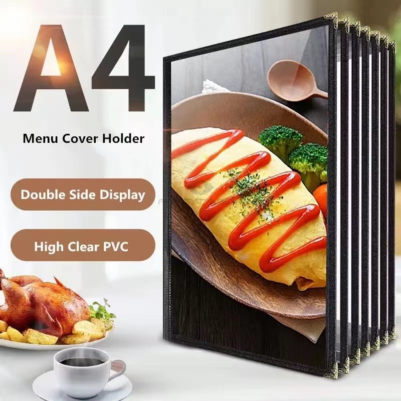 A4 Transparent HD PVC Menu Covers Menu Book Menu Folders Price List ...