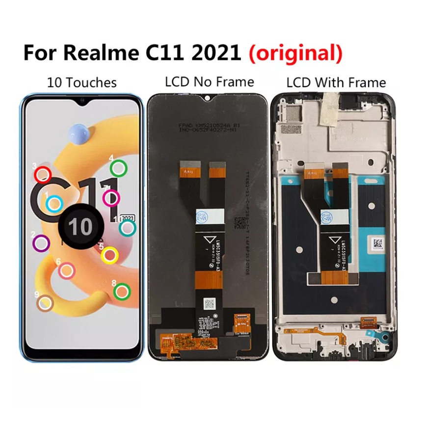 Original with Frame For Realme C20 RMX3201 C21 RMX3063 C11 2021 RMX3231 LCD Display with Touch ...