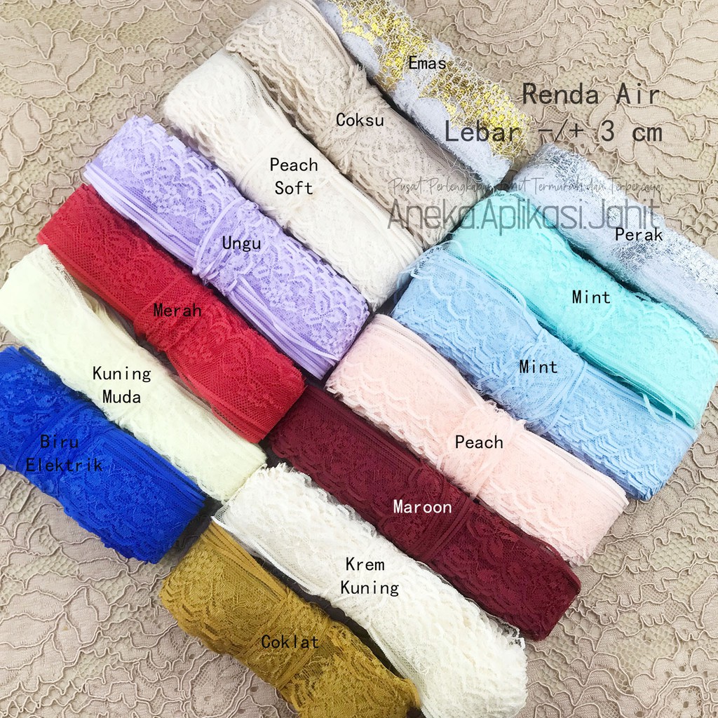 1 ROLL OF SMALL WATER LACE (-+22,5 METERS) / FINE WATER LACE / SOUVENIR ...