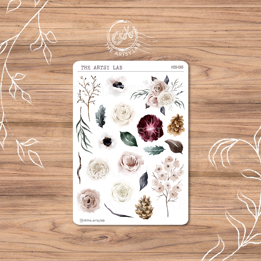 Flower Sticker Sheet, Botanical, Floral, Aesthetic Stickers for Planner ...