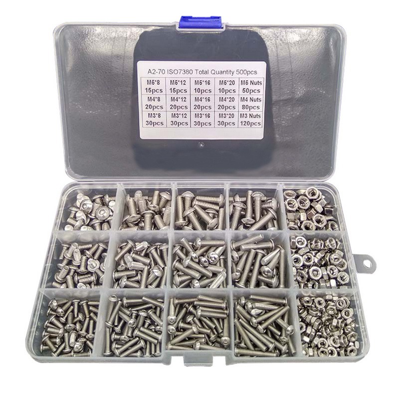 M3 M4 M5 Screw Nut Set Socket Head Screw Nut Hexagon Metric Thread ...