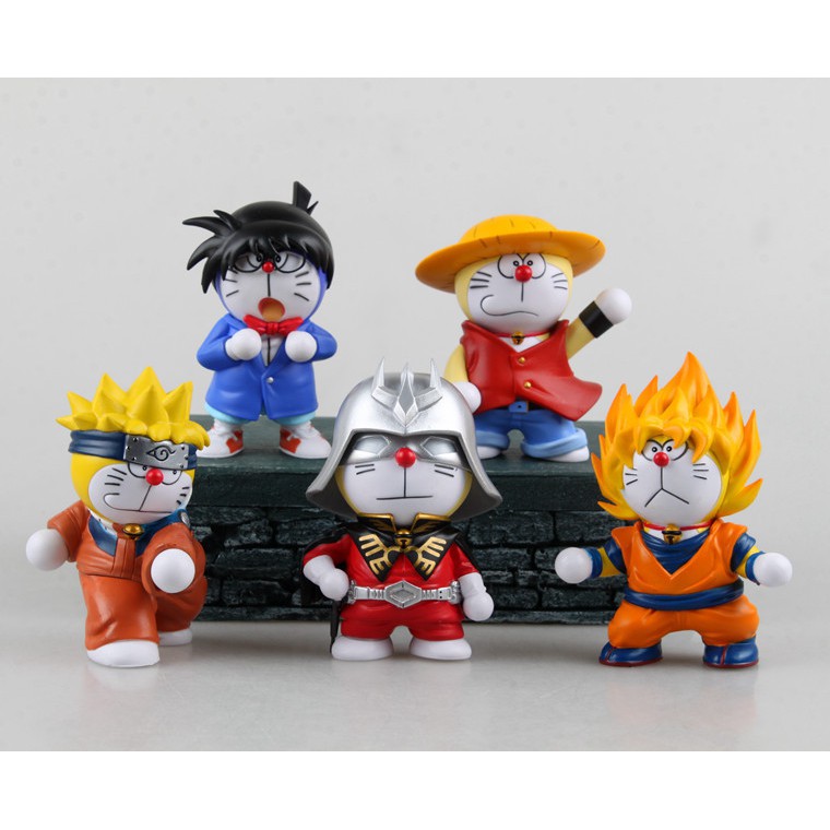 Doraemon Cake Topper Display Toy Conan Naruto Goku Luffy Char Gundam ...