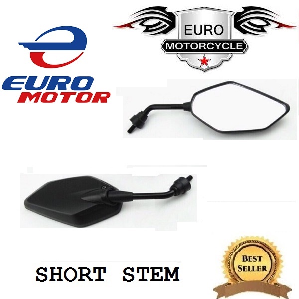 EURO MOTOR VPERMAN SIDE MIRROR Motorcycle DAHON type SHORT STEM (black ...