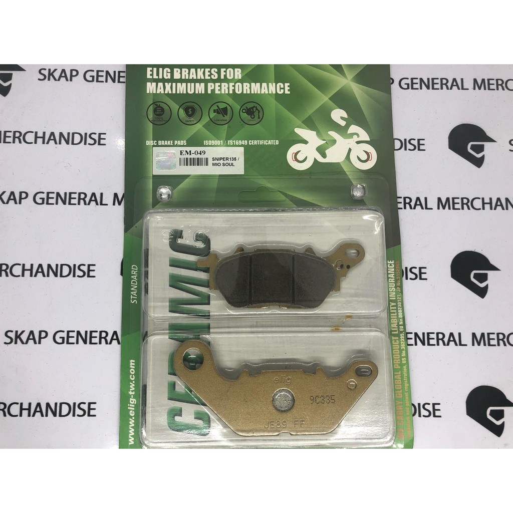 ELIG - FRONT, BRAKE PAD - SNIPER 135 / MIO SOUL-SPORTY / MIO MXi 125 ...
