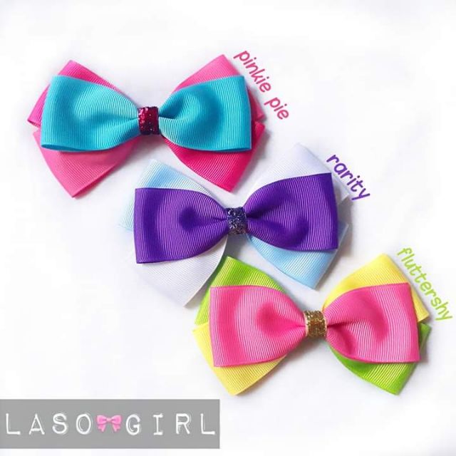 Pinkie Pie, Rarity & Fluttershy Hair Bow - Laso Girl My Little Pony ...